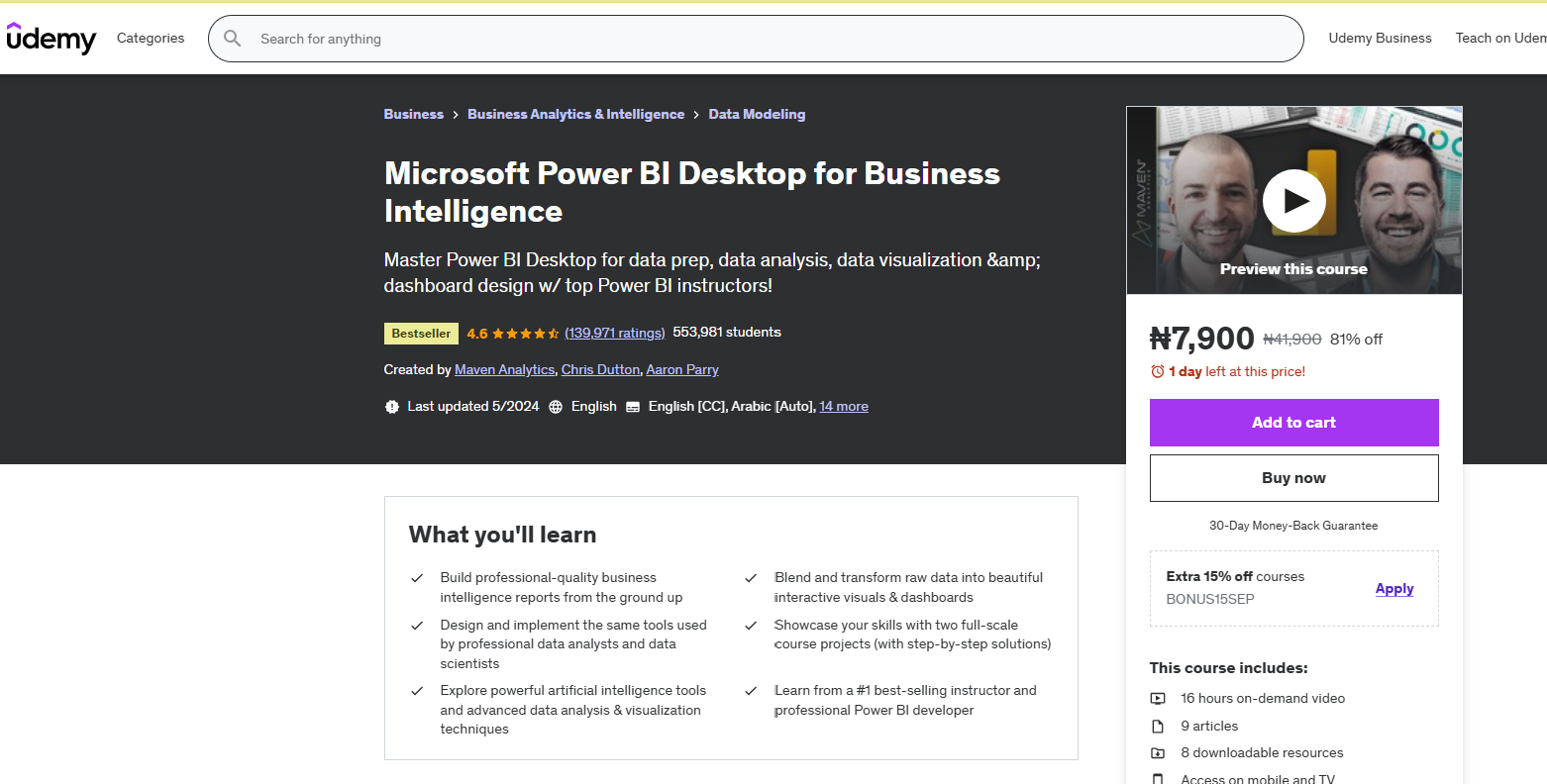 Best Udemy Power BI Courses: Power BI Desktop & Service