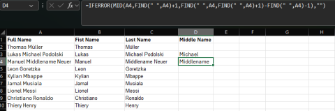 How to Separate Name and Surname in Excel